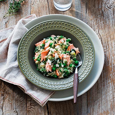 Brown Rice Risotto with Salmon and Goats Fetta | Reader's Digest New ...